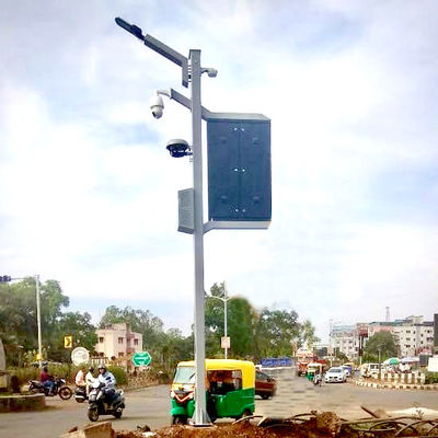 Single Arm Bracket Galvanized Steel Roadway And Highway Street Light Pole