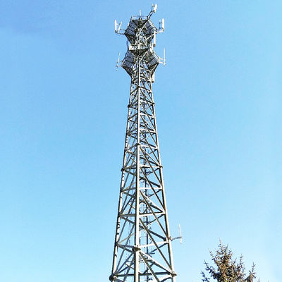 Q235 Galvanized Lattice Steel Towers Free Standing Distribution