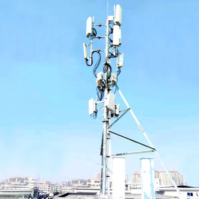 5m Steel 5G Roof Mounted Antenna Mast Free Standing Self Supporting