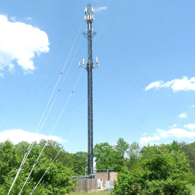 30m Telescopic Guyed Wire Towers Q345 Steel Tv Broadcast Towers