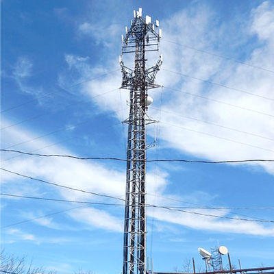 40m High Mast Guyed Wire Self Supporting Lattice Tower Galvanized Steel