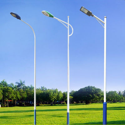 Q235 Steel Pipes Galvanised Street Light Pole Double Arm Tapered
