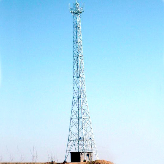 4 Legged Lattice Telecom Tower 45m Galvanized Steel Pylon Self Support Lattice Mast