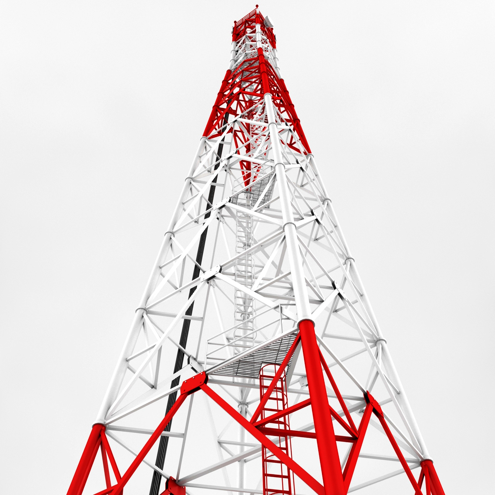 Weldable structural 20-100m Transmission Steel Tower 3 Or 4 Legged ...