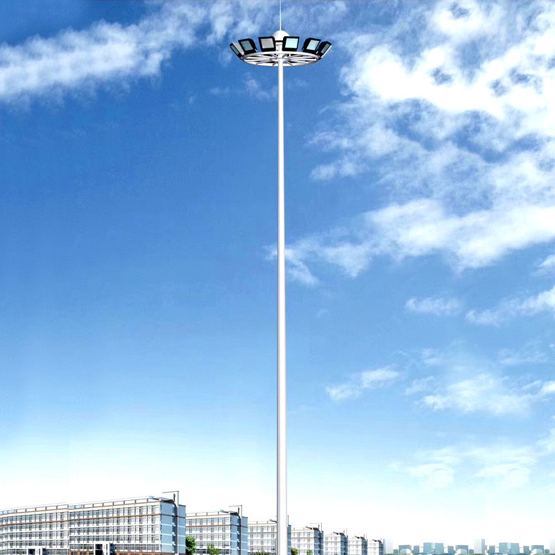 25m High Mast Light Pole With Raising System For Mounting Multiple LED ...