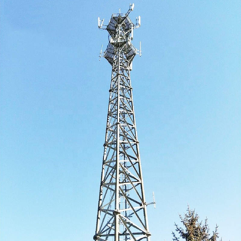 Corrosion Resistant Telecom Steel Tower 30-110m Height With Bolting ...