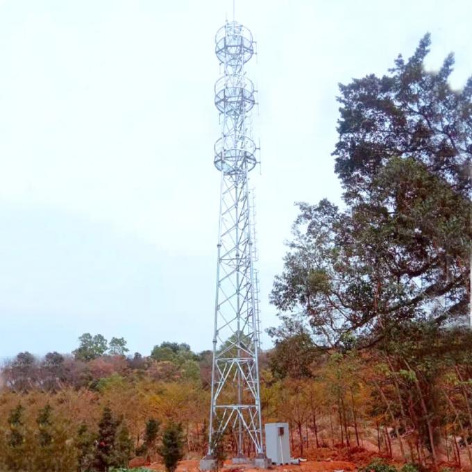 Self Supporting Galvanized Transmission Lattice Tower 3 Legged For 5G ...