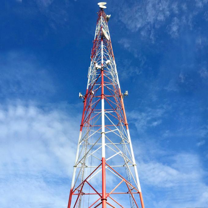 Hot Dip Steel Rooftop Telecommunication Tower Q235 Microwave Towers