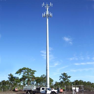 5G Microcell Telecom 20m Roof Mount Antenna Tower Climbable ISO9001