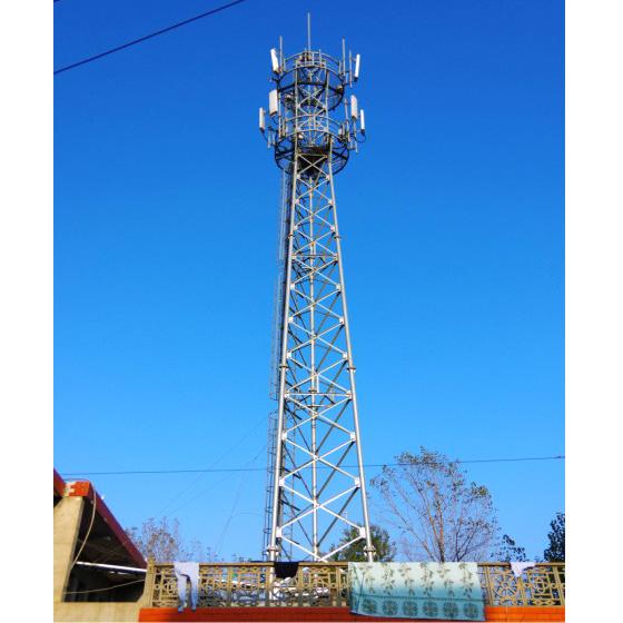 4-Legged Self Supporting Mobile Steel Tower 30m to 70m Hot Dip Galvanized Pole