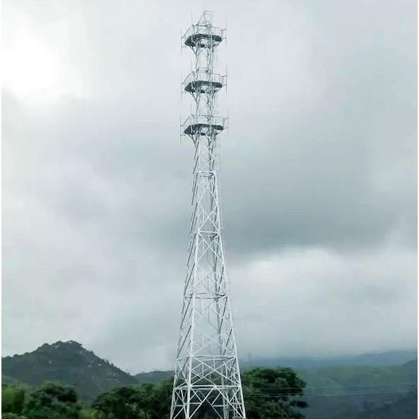 60m Galvanized Steel Telecom Tower 4 Legged Self - Support Lattice Mast