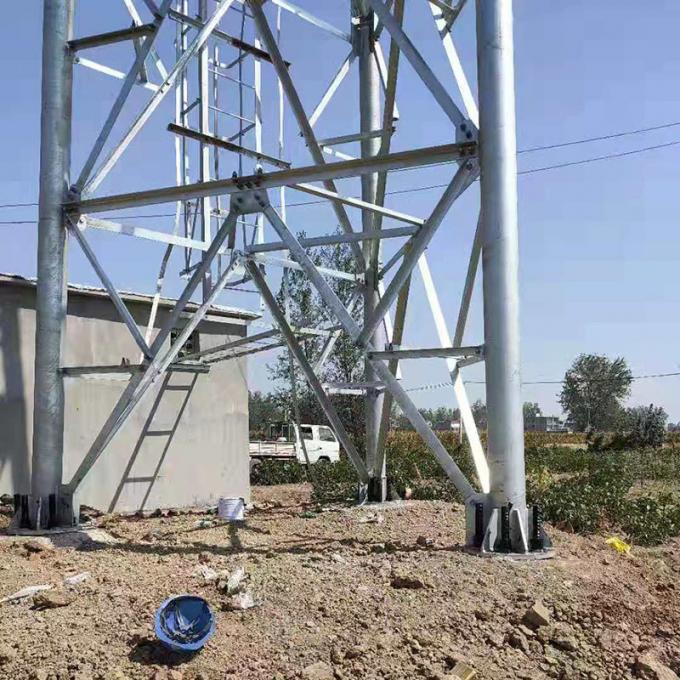 BTS Cellular Signal Transmission Tower Steel Four Legs Lattice Mast