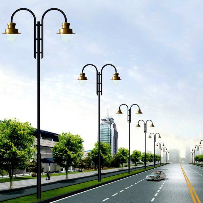 6m To 15m Galvanized Steel Utility Street Lighting Poles Compliant ASTM 123