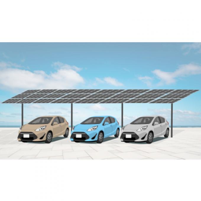 10KW Photovoltaic HDG Steel Solar Carport System Canopy Mounting Structure
