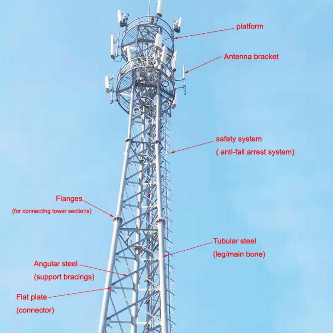 Customized ODM Telecom Cell Tower Antenna Q235B 45m Height