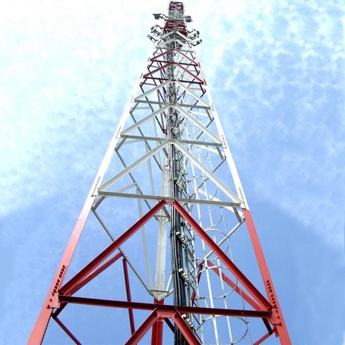 30-110m Height Telecom Steel Tower For BTS GSM 5G Connectivity Station
